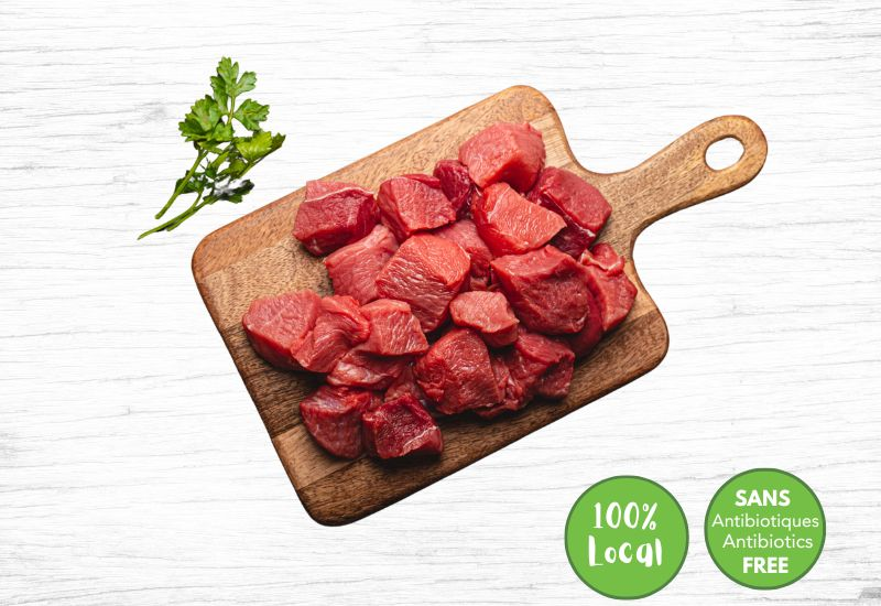 Natural lamb cubes raised without hormones or antibiotics | Fermes Valens