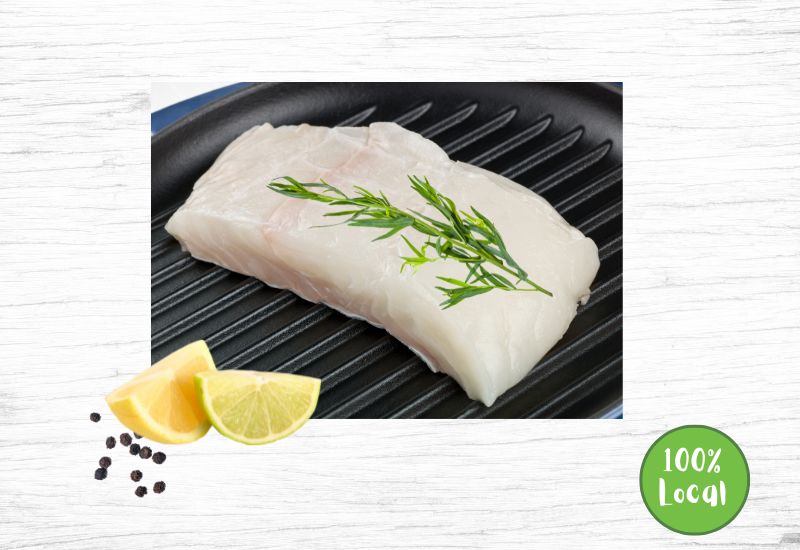 Portion de Flétan de la Gaspésie avec peau 5-8oz | Fermes Valens